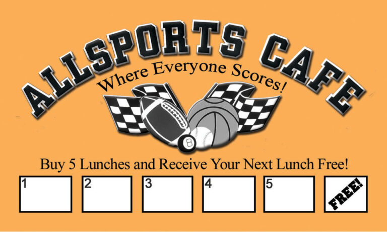 Free Lunch Card – Allsports Cafe